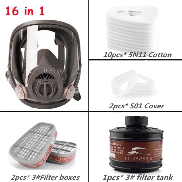 Full face respirator - mask with 40 mm gas filter canister for ...