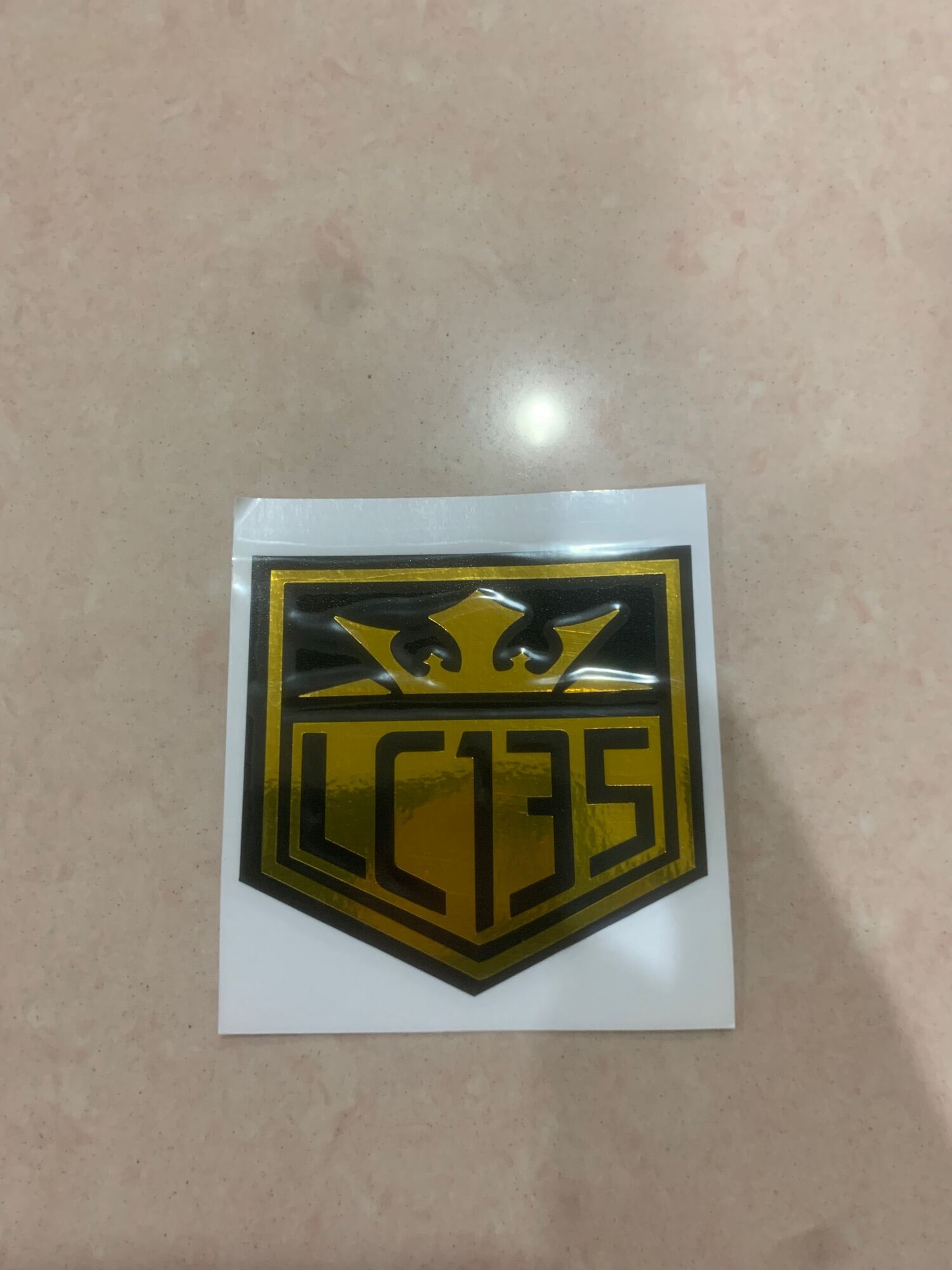 STICKER EMBLEM LC135 CROWN LOGO SIDE COVER HOLOGRAM GOLD LEG SHIELD ...