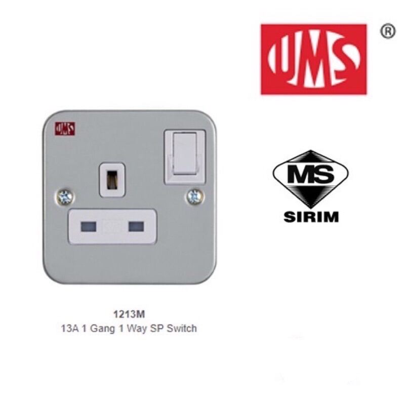 🔥Ready Stock🔥UMS 1213M 13A 1 GANG / UMS 2213M 13A 2 GANG SWITCHED SOCKET METAL CLAD with SIRIM ...