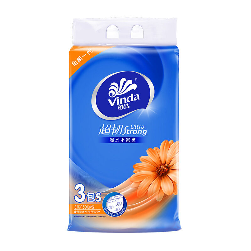 Vinda Ultra-Tough Tissue Paper 60 Packs/Box 10 Packs/Unit Soft Tissue ...