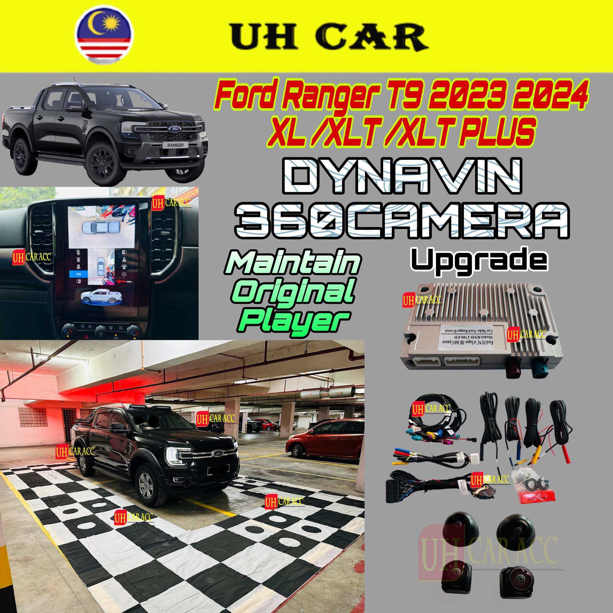 (DYNAVIN 360CAMERA) Ford Ranger T9 2023 2024 XL XLT XLT PLUS Upgrade ...