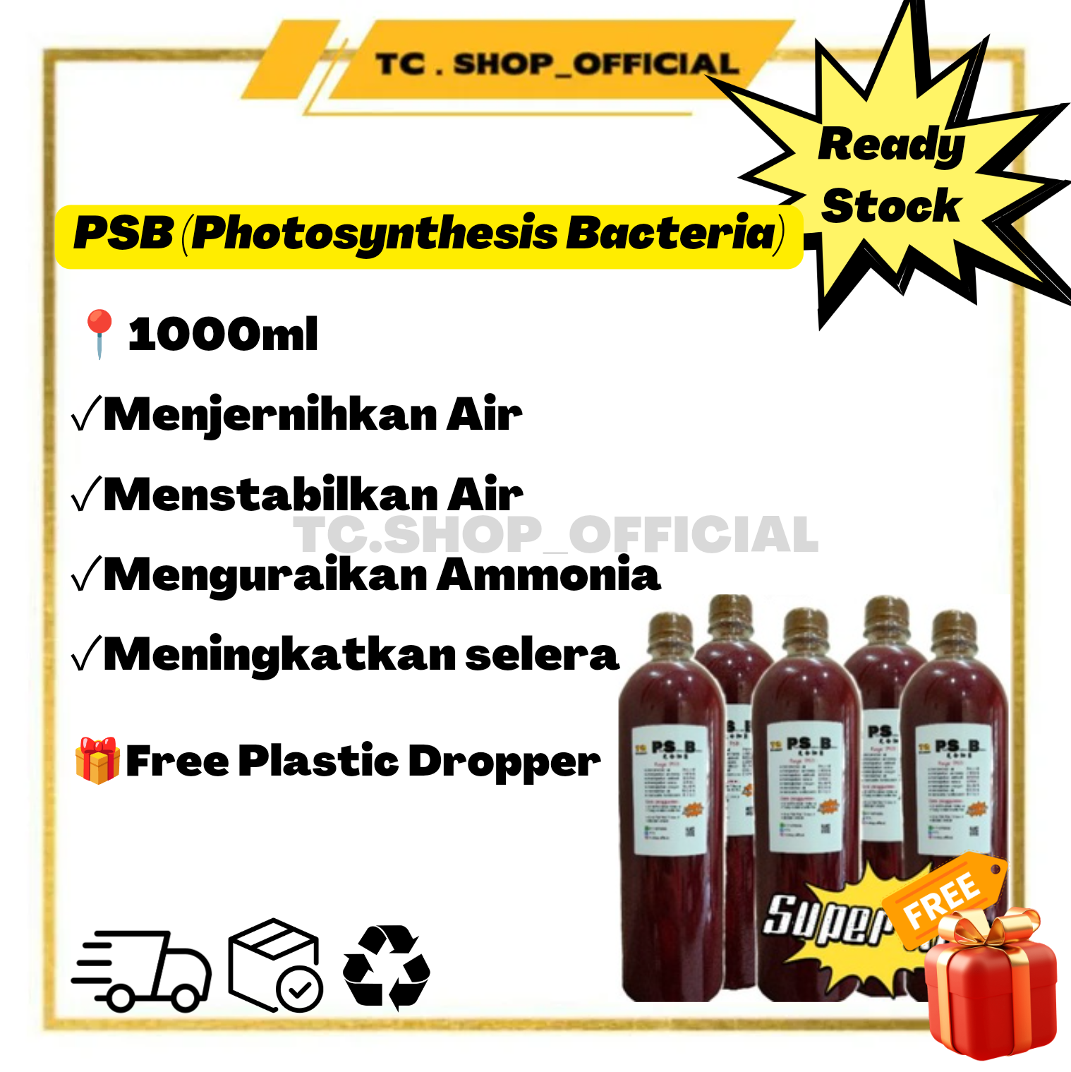 1liter l 100% PHOTOSYNTHETIC BACTERIA (PSB) | 100% PSB 光合菌 | 100% natural | Lazada