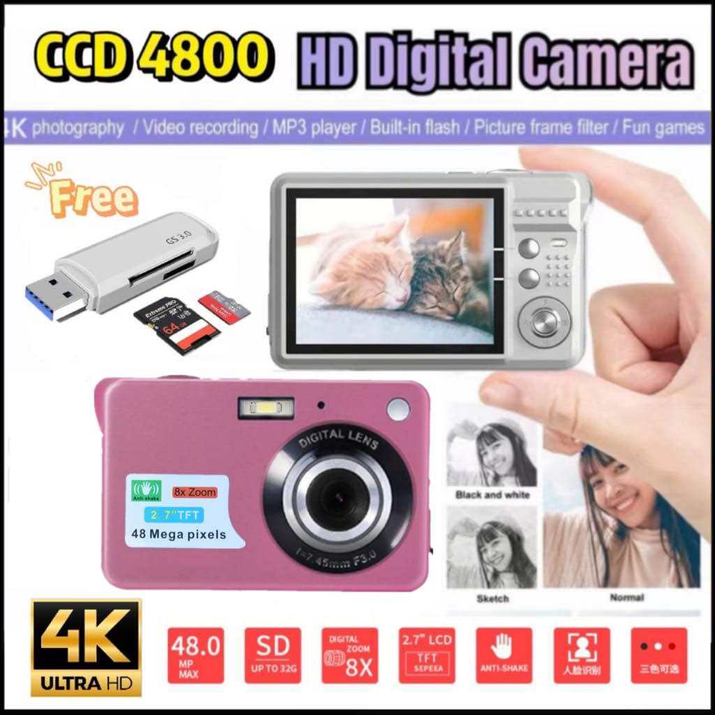 【Ready Stock】4800 Mega Digital Camera Campus HD High Pixel Student Party Entry Level Vintage ...