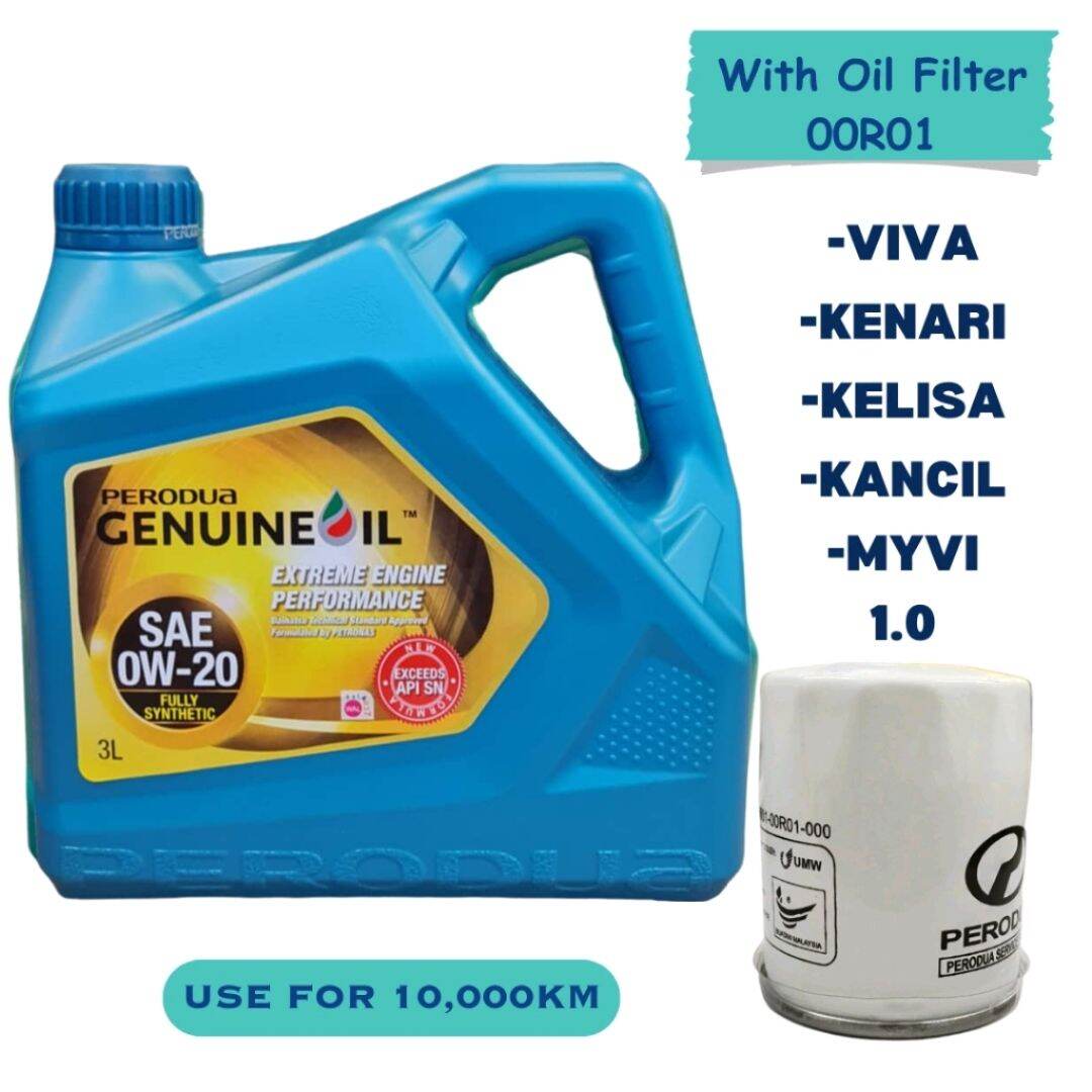 🇲🇾HOT SALES🔥 PERODUA FULLY 0W20 3L BEZZA 1.0 AXIA VIVA MYVI 1.0 ENGINE OIL 0W-20 SYNTHETIC 0W 20 ...